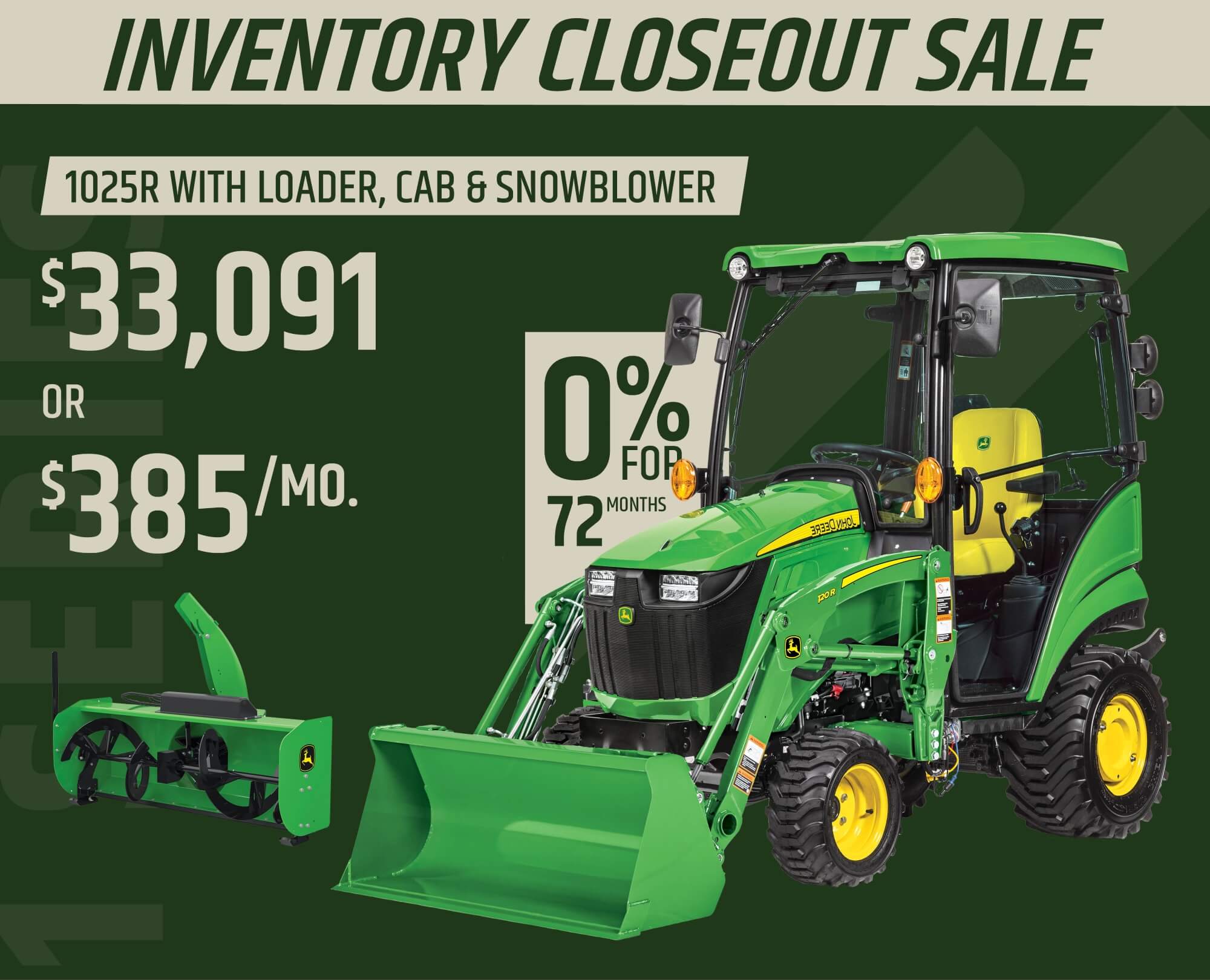 1025R Tractor, Loader and Snowblower Package | Midwest Machinery